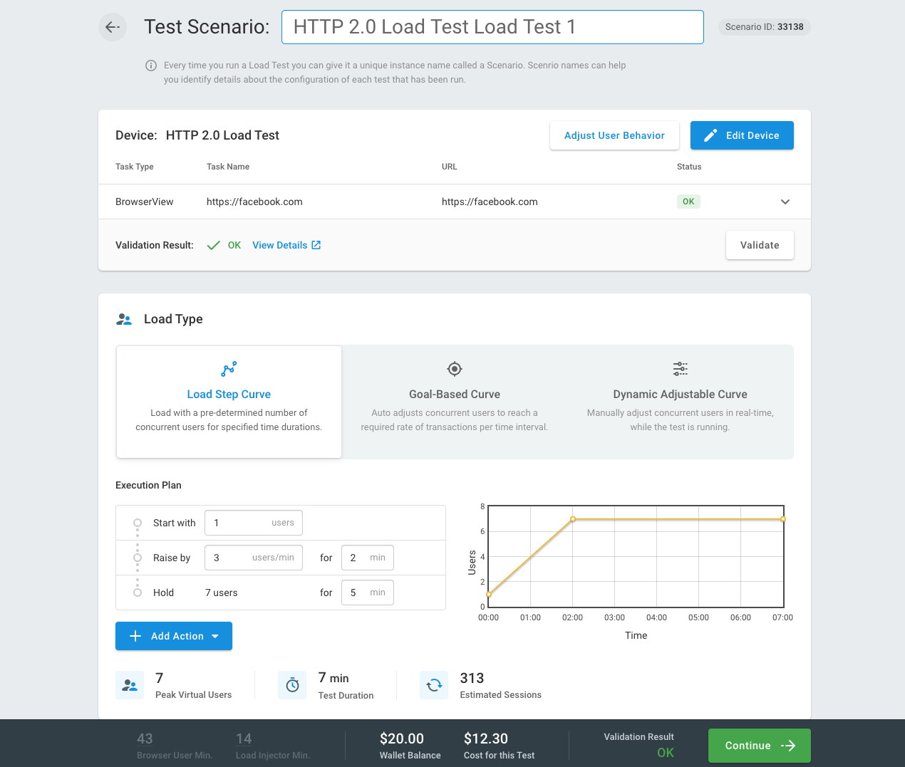 HTTP 2.0 Teste de carga - LoadView