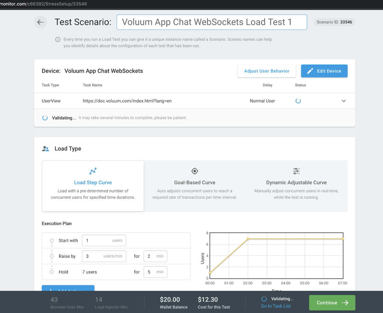 Applications WebSocket de test de charge - LoadView
